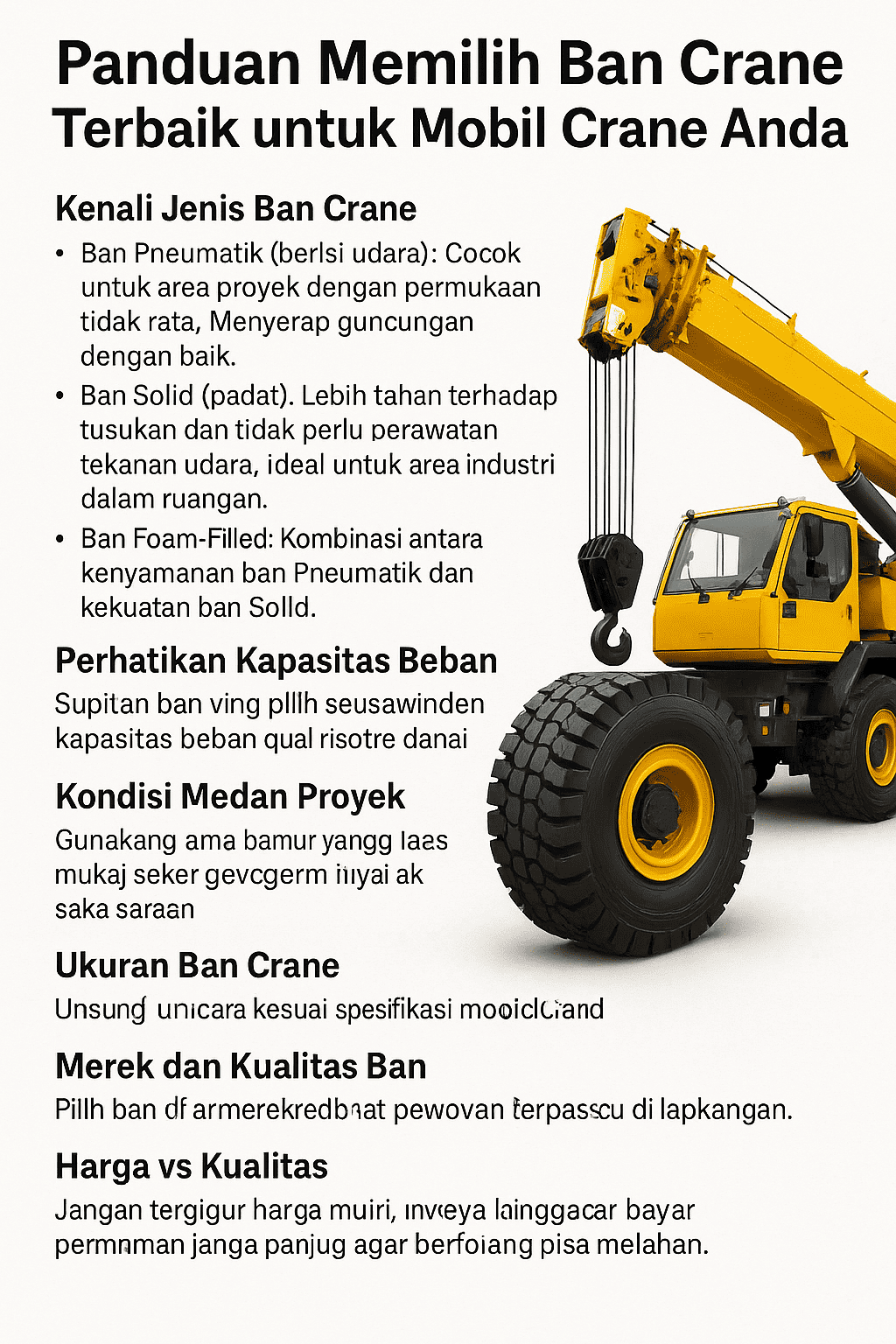 Panduan Memilih Ban Crane Terbaik untuk Mobil Crane Anda
